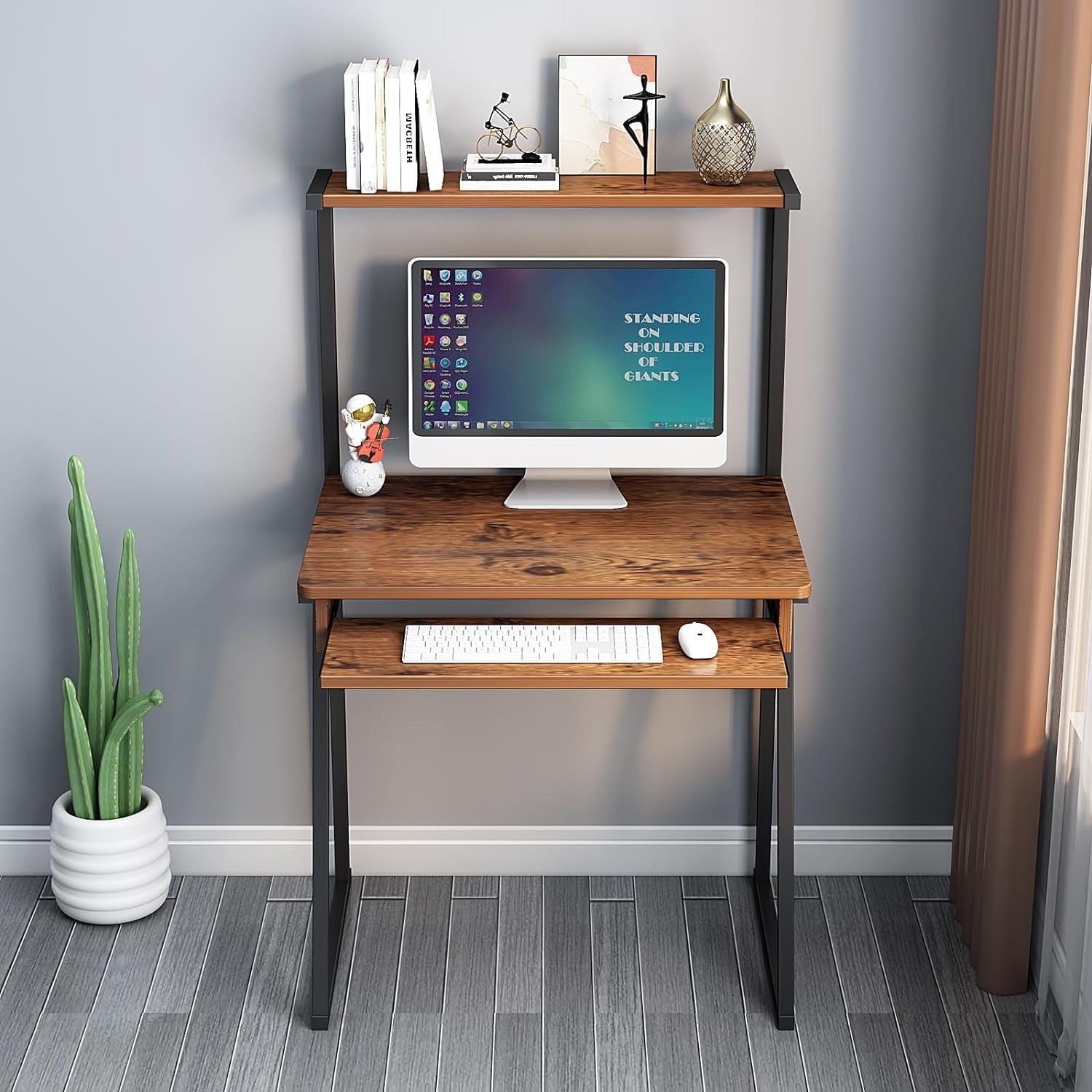 2-Tier Computer Desk with Keyboard Tray – AILICHEN